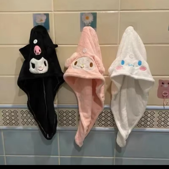 Bath & Body | Cute Sanrio Character Hooded Towels Black Pink White ...